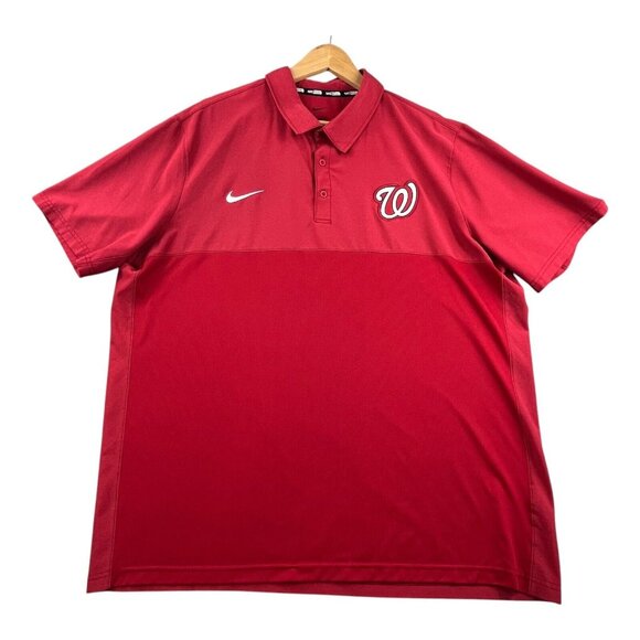 Nike | Shirts | Washington Nationals Nike Polo Shirt Mens 2xl Red ...